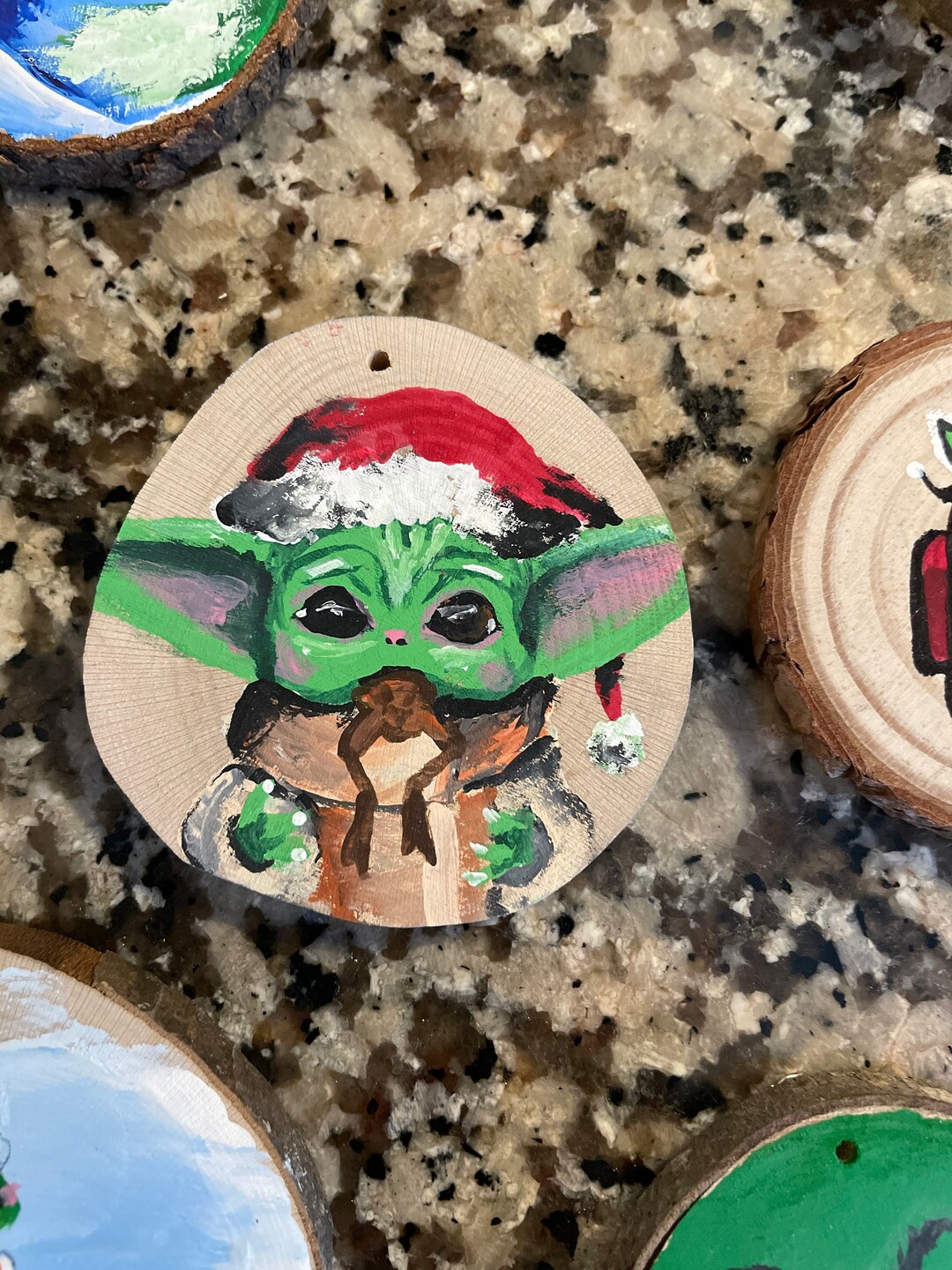 Star Wars Grogu Hand-painted Hanging Wood Art - Etsy