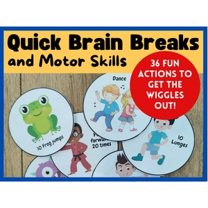 Kids Printable Game Brain Breaks and Fitness - Quick and Fun Motor ...