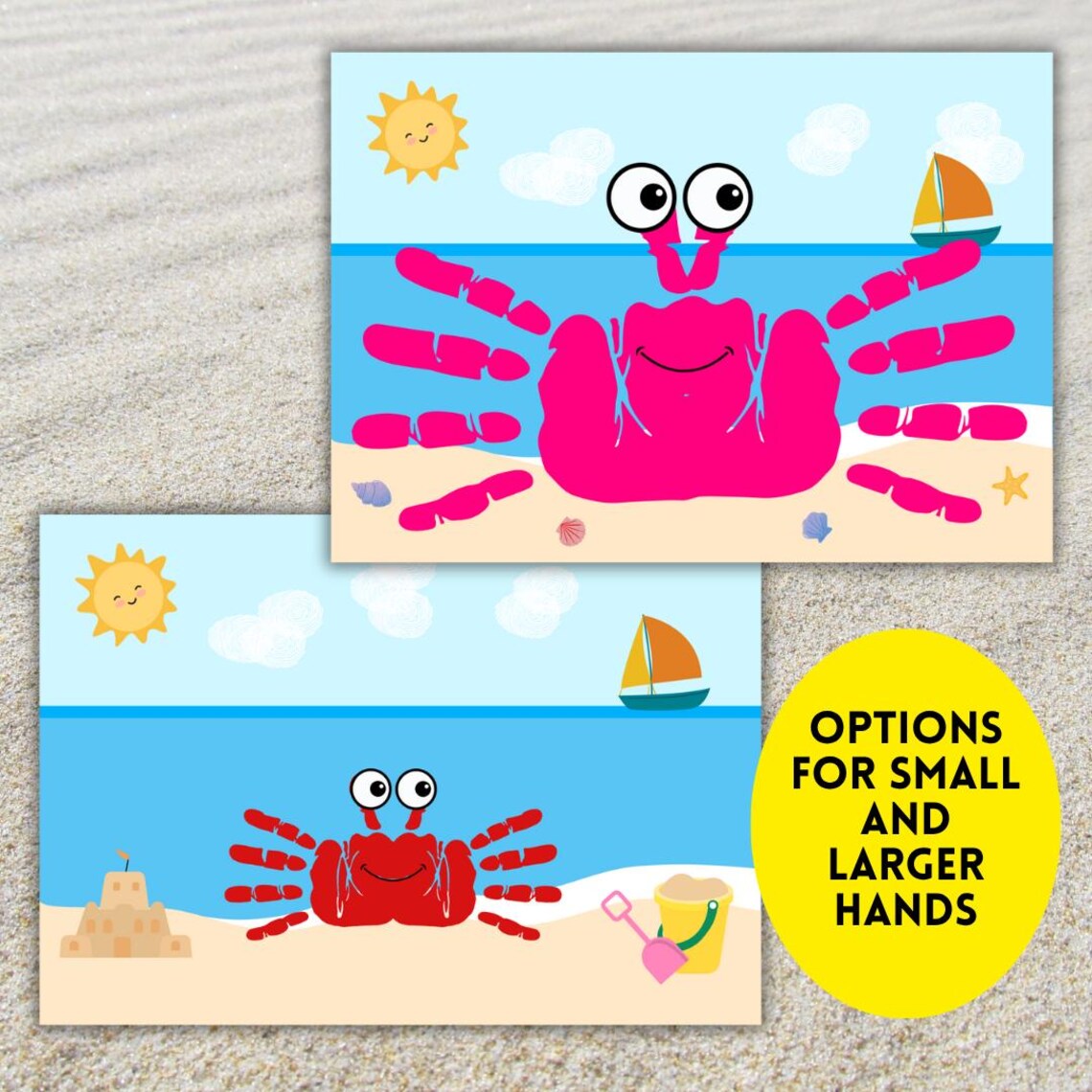 Summer Handprint Craft, Printable Handprint Art, Daycare Activity ...