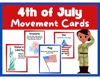 Patriotic Action Cards for Pre-schoolers / Kids Class Activity / School ...