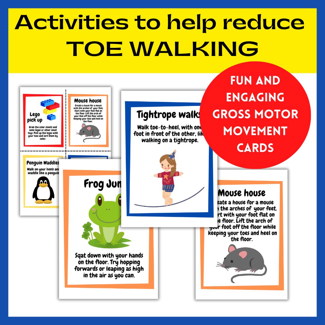 Movement Cards With Gross Motor Skill for Toe Walkers Brain Break ...