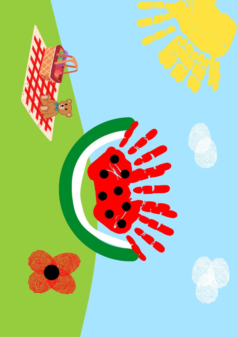 Summer Handprint Craft Bundle, Printable Handprint Art, Daycare ...