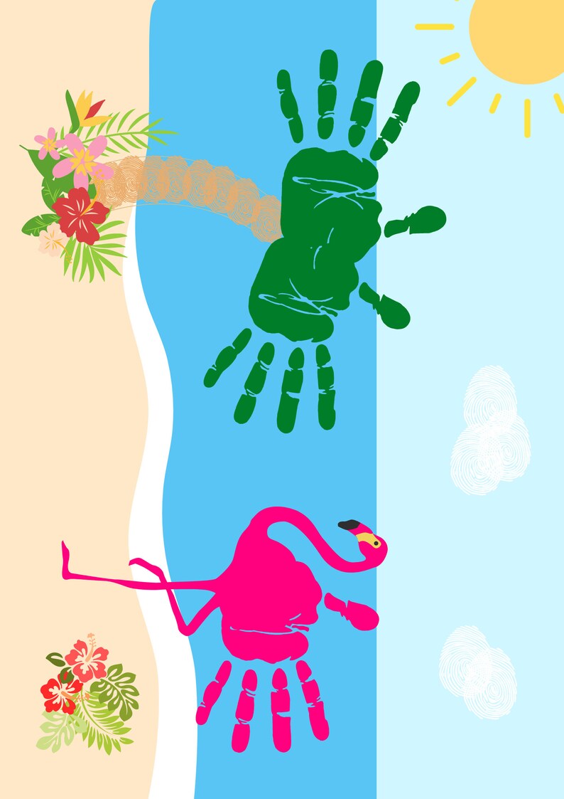 Summer Handprint Craft, Printable Handprint Art, Daycare Activity ...
