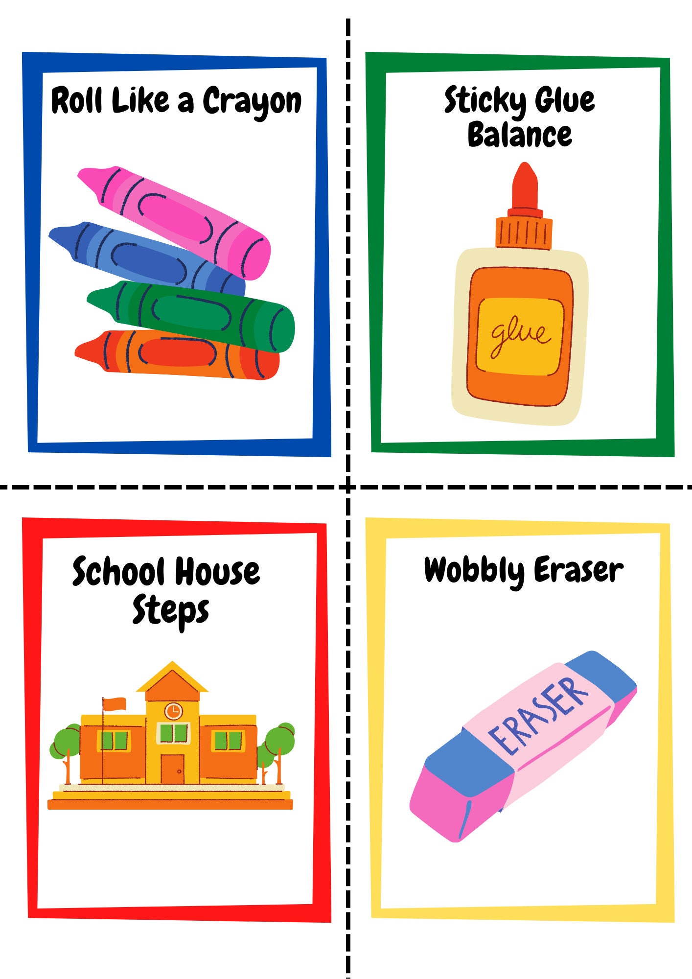 Montessori Printable Fine Motor Skills and Movement Cards / Brain Break ...