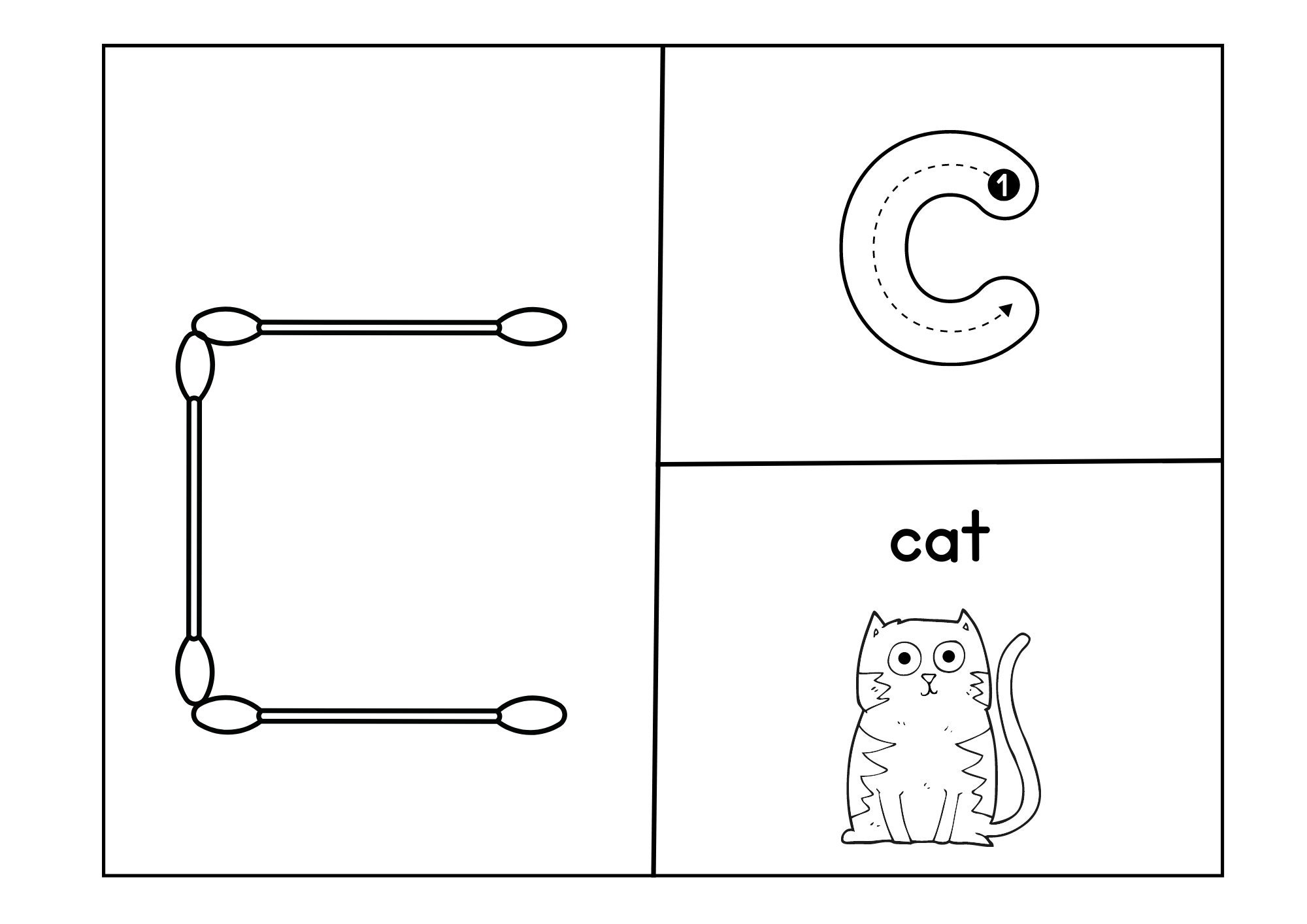 Alphabet Worksheets: Cotton Swab Fine Motor Skills Trace Letter of the ...