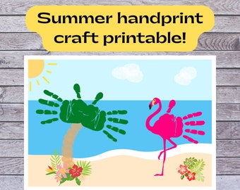 Summer Handprint Craft, Printable Handprint Art, Daycare Activity ...