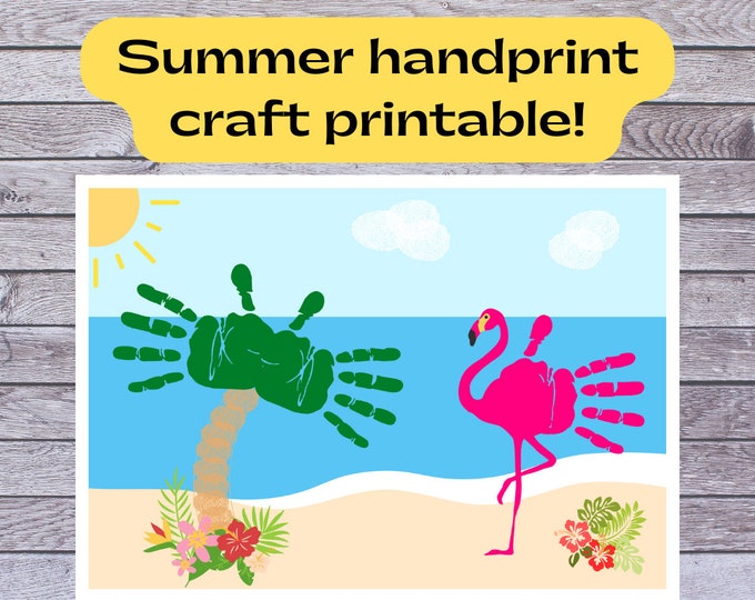 Flamingo Handprint Craft for Kids, Last Day of Preschool Printable ...