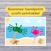 Summer Handprint Craft, Printable Handprint Art, Daycare Activity ...
