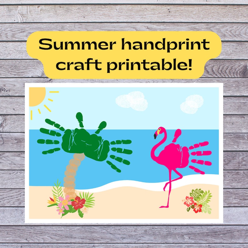 Summer Handprint Craft, Printable Handprint Art, Daycare Activity ...