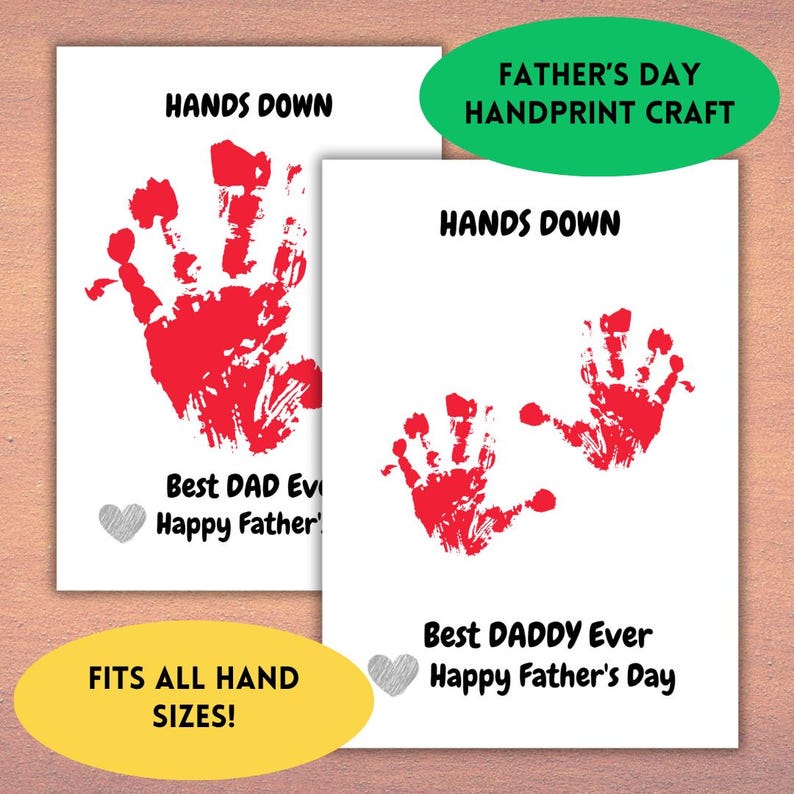 Father's Day Handprint Craft, DIY Kids Gift for Dad, Daddy, Grandad and ...