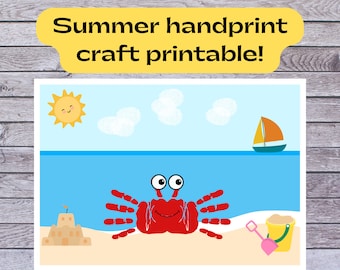 Summer Handprint Craft, Printable Handprint Art, Daycare Activity ...