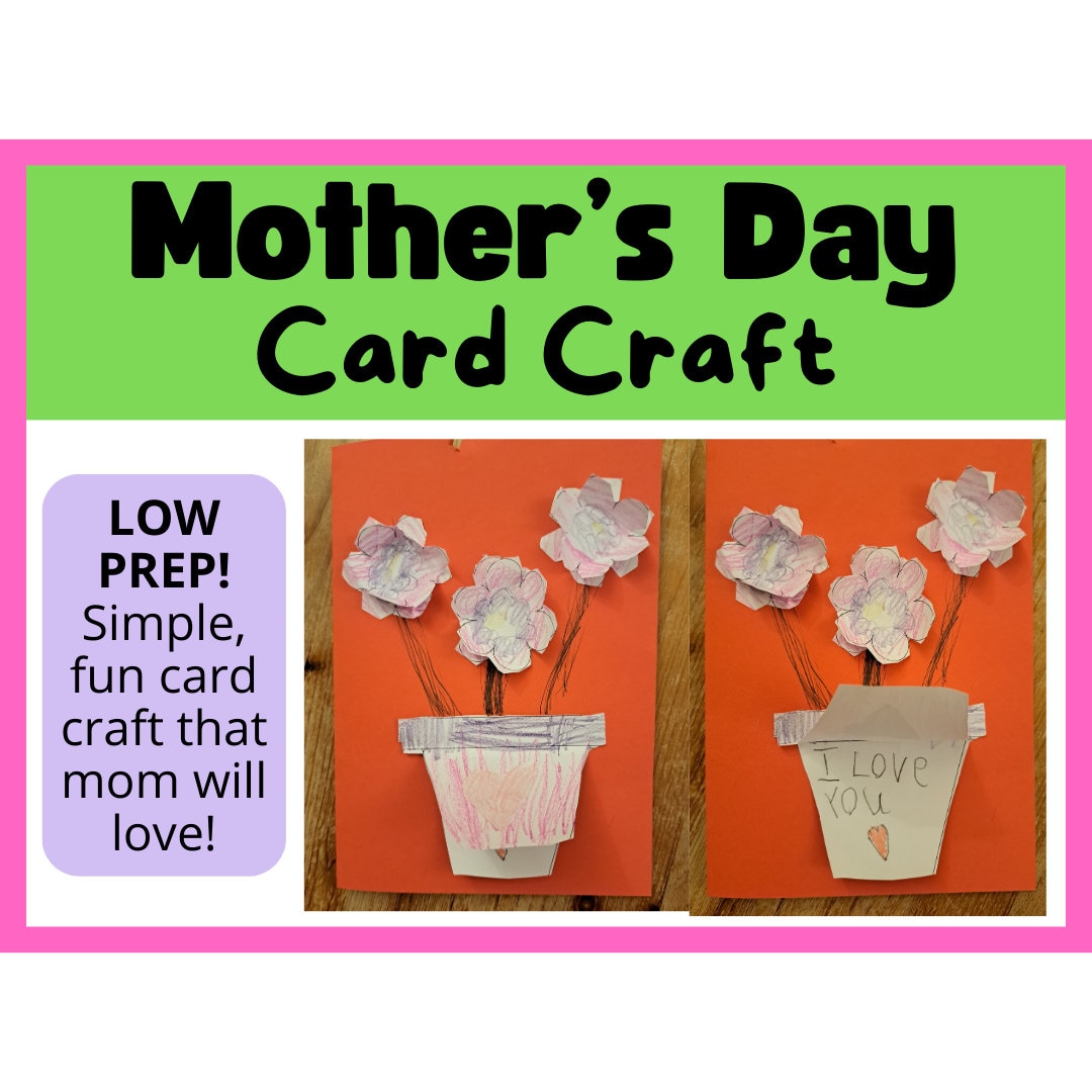 Printable Mother's Day Card Craft - Etsy