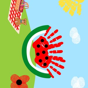 Summer Handprint Art, Summer Daycare Activity, Preschool Activity, DIY ...