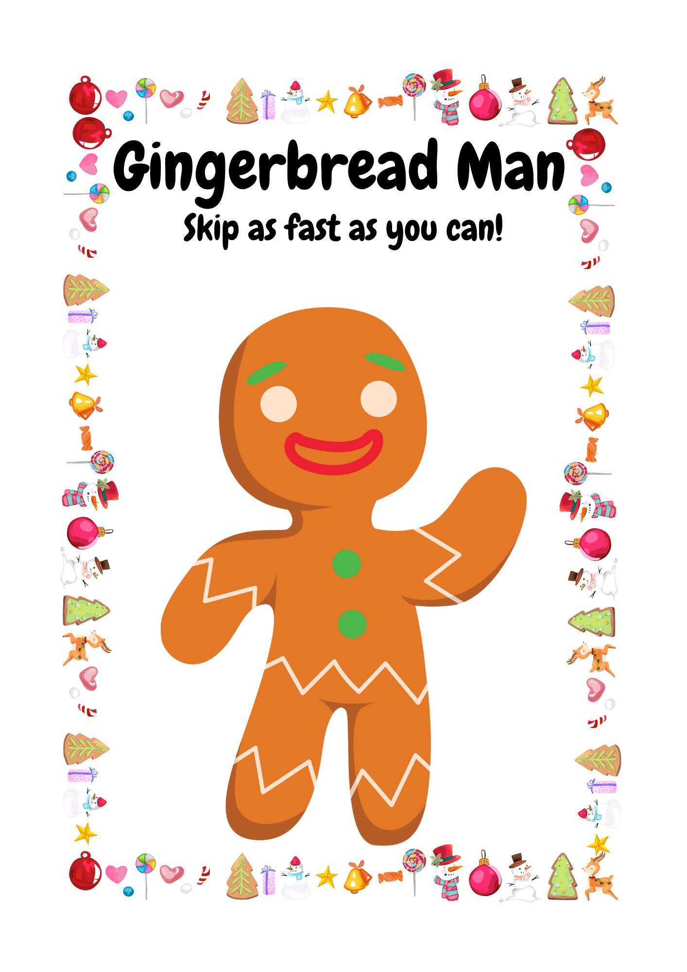 Gingerbread Man Movement Break Cards, Brain Break Cards, Movement Break ...