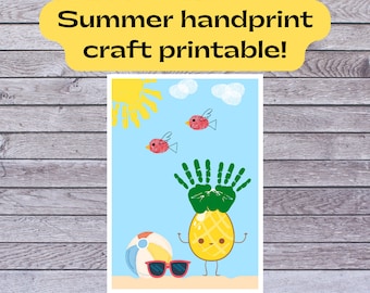 Summer Handprint Craft Printable Handprint Art Daycare - Etsy