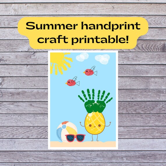 Summer Handprint Craft Printable Handprint Art Daycare - Etsy