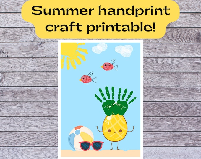 Kids Summer Handprint Art, Summer Activities for Kids, Summer-themed ...