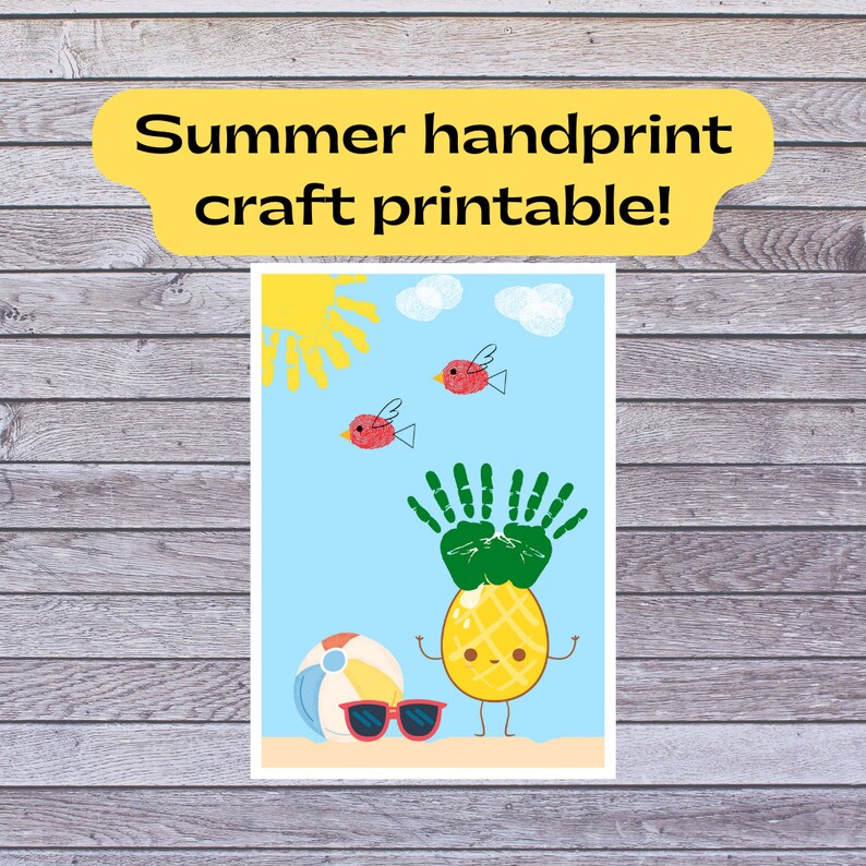 Summer Handprint Craft, Printable Handprint Art, Daycare Activity ...