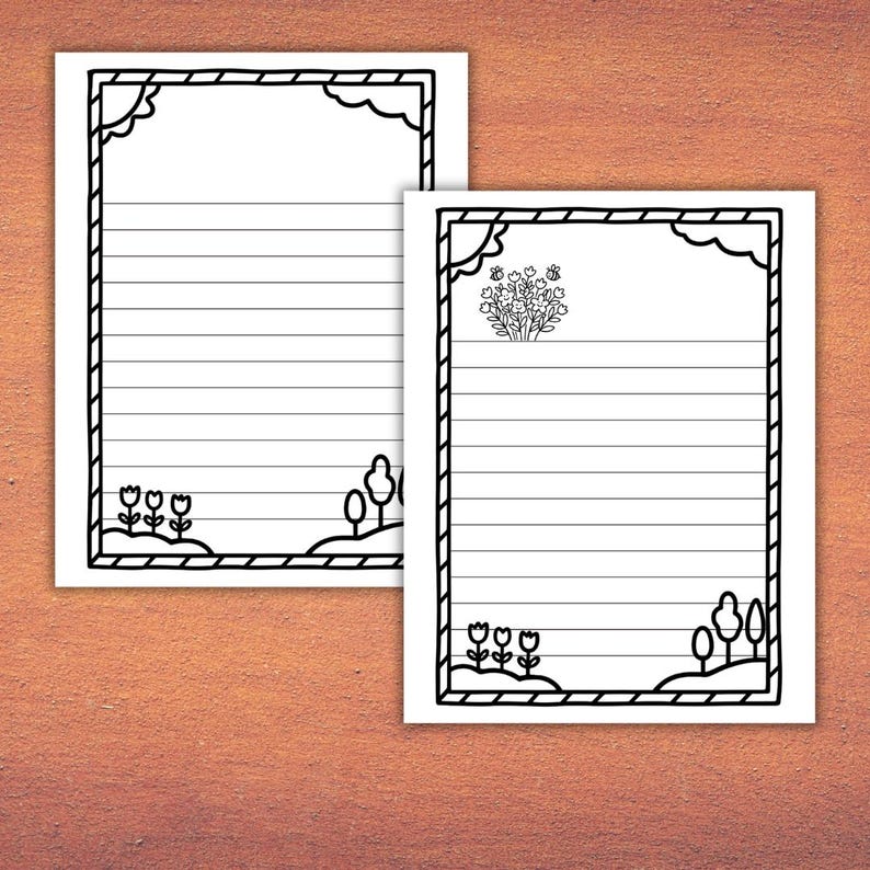 Printable Spring Themed Writing Paper for Preschool, Kindergarten ...