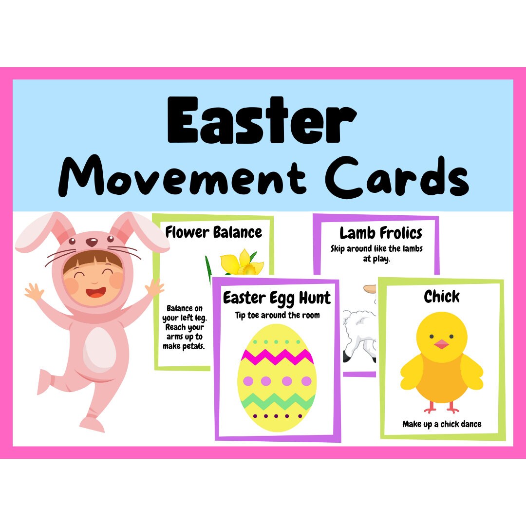 Easter Movement Break Cards, Brain Break Cards, Movement Break ...