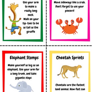 Movement Break Cards, Brain Break Cards, Movement Break Printable ...