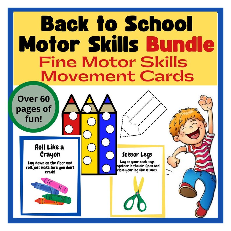Montessori Printable Fine Motor Skills and Movement Cards / Brain Break ...