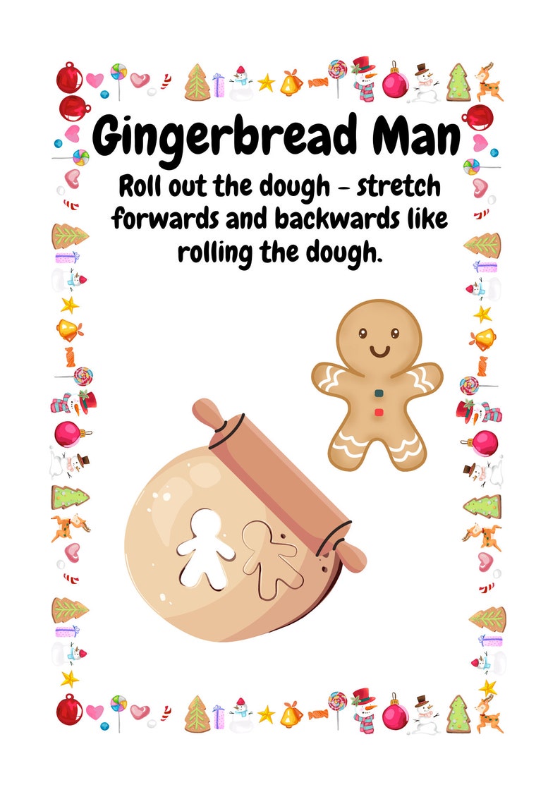 Gingerbread Man Movement Break Cards, Brain Break Cards, Movement Break ...