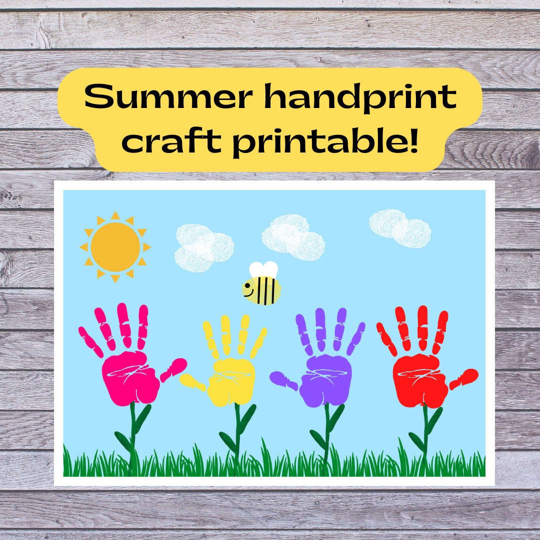 Spring Summer Handprint Craft, Printable Handprint Art, Daycare ...
