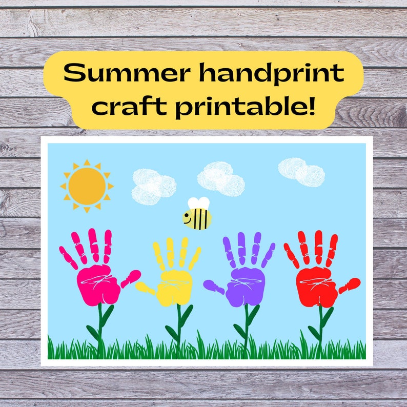 Spring Summer Handprint Craft, Printable Handprint Art, Daycare ...