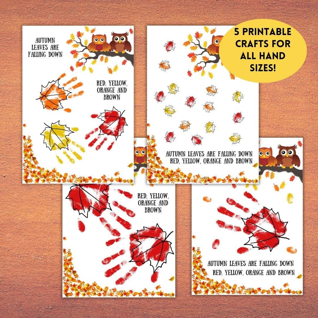 Fall Handprint Craft, Autumn Leaves Art Project for Kids, Fall ...