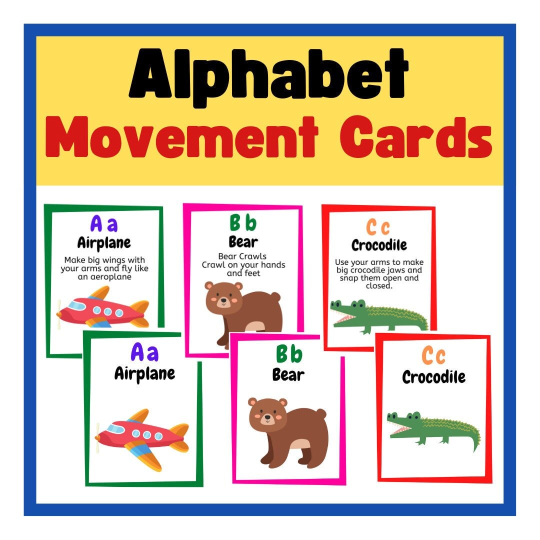 Alphabet Game, Movement Break Cards, Brain Break Cards, and Printable ...