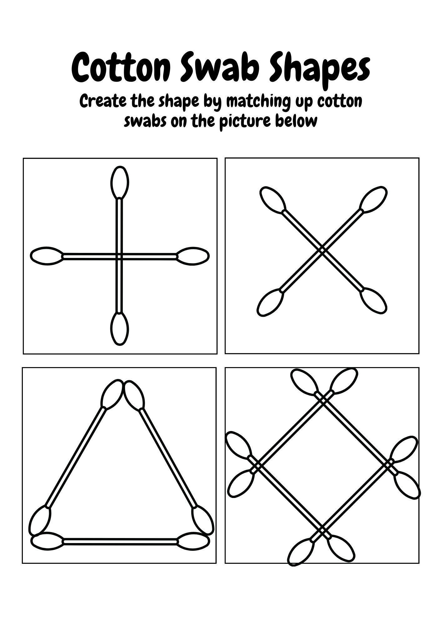 Q-tip Fine Motor Activity | Preschool, Kindergarten Task Cards - Etsy