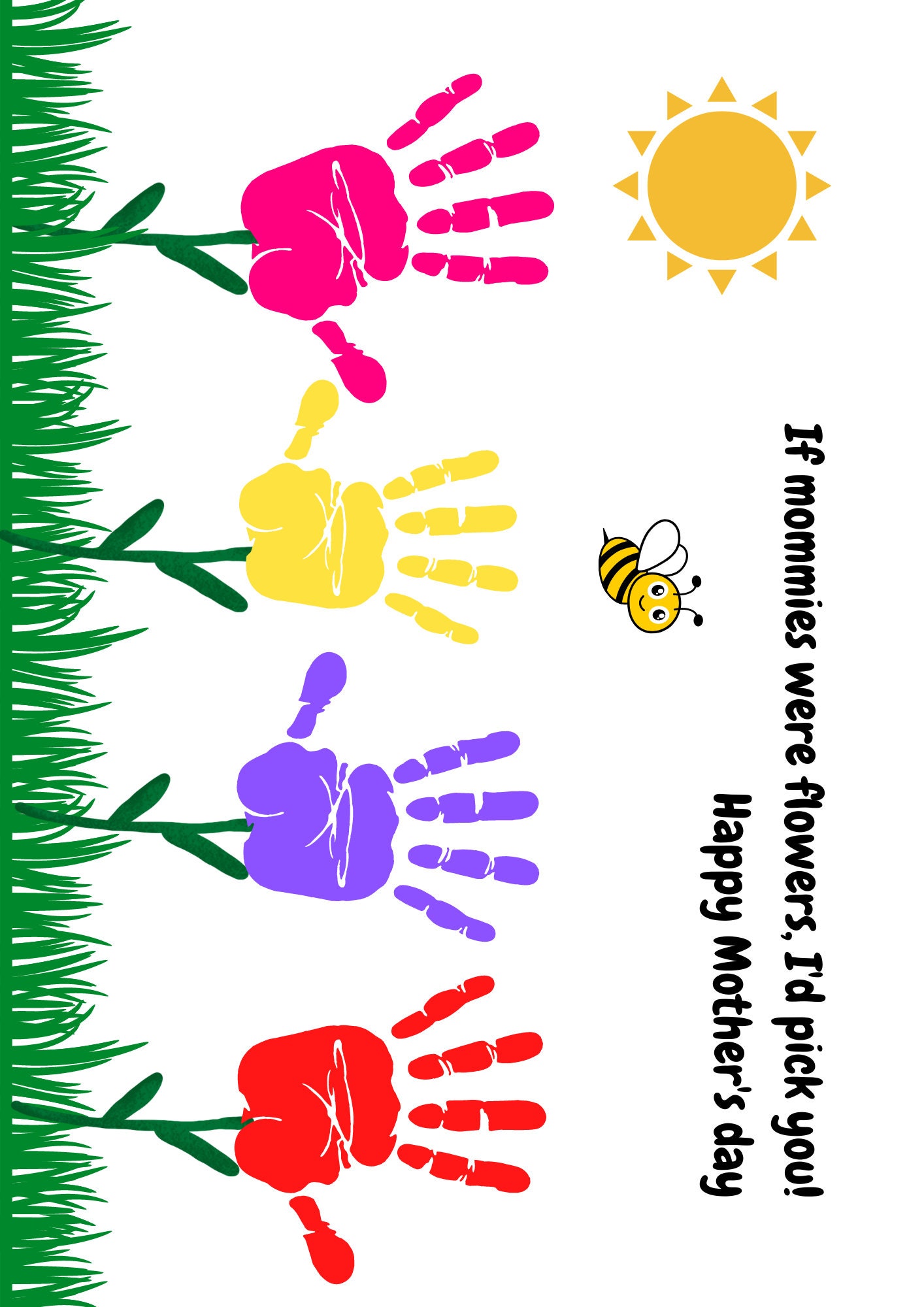 If Mothers Were Flowers | Mother's Day Gift Hand Print Art | Printable ...