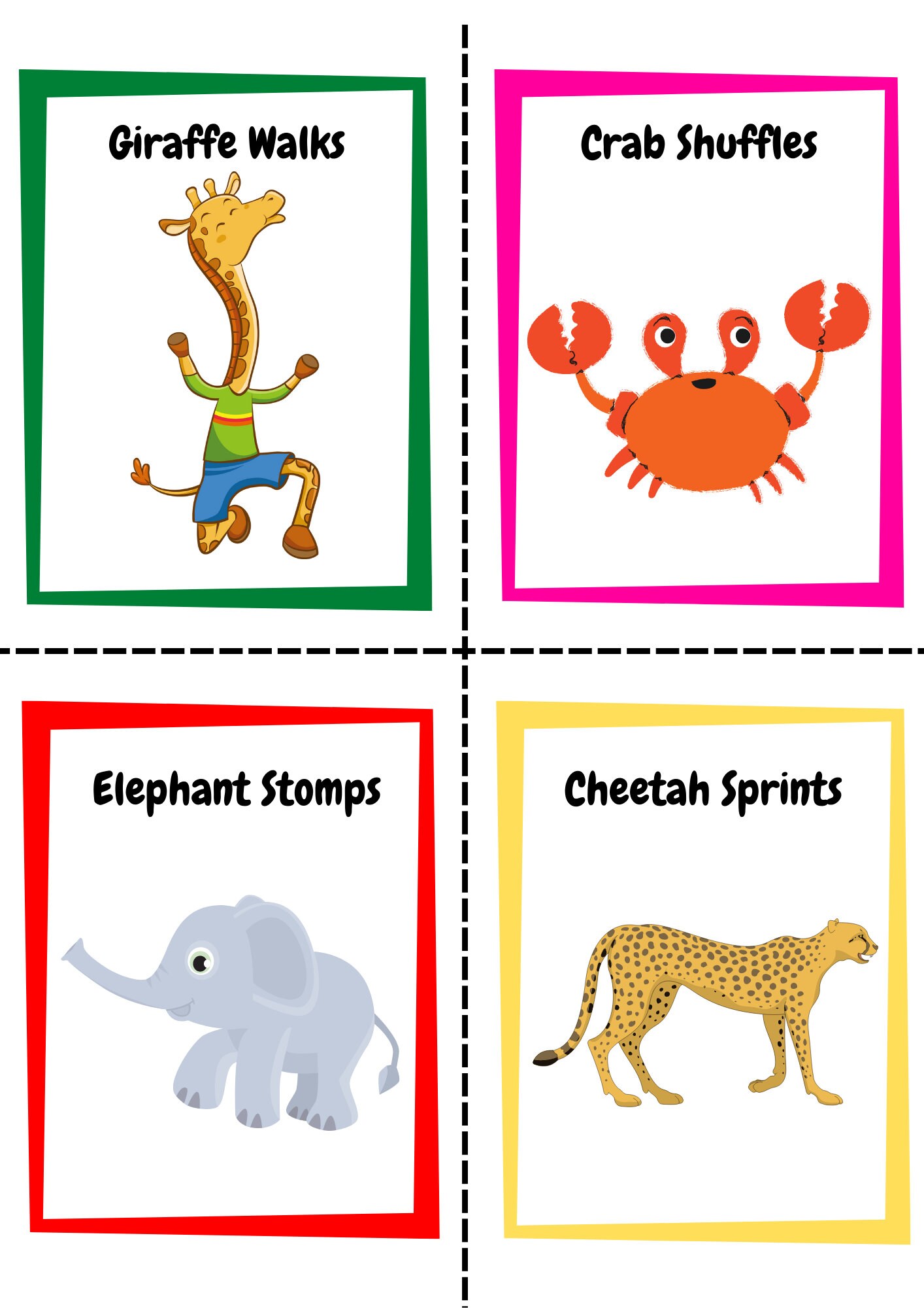 Movement Break Cards, Brain Break Cards, Movement Break Printable ...