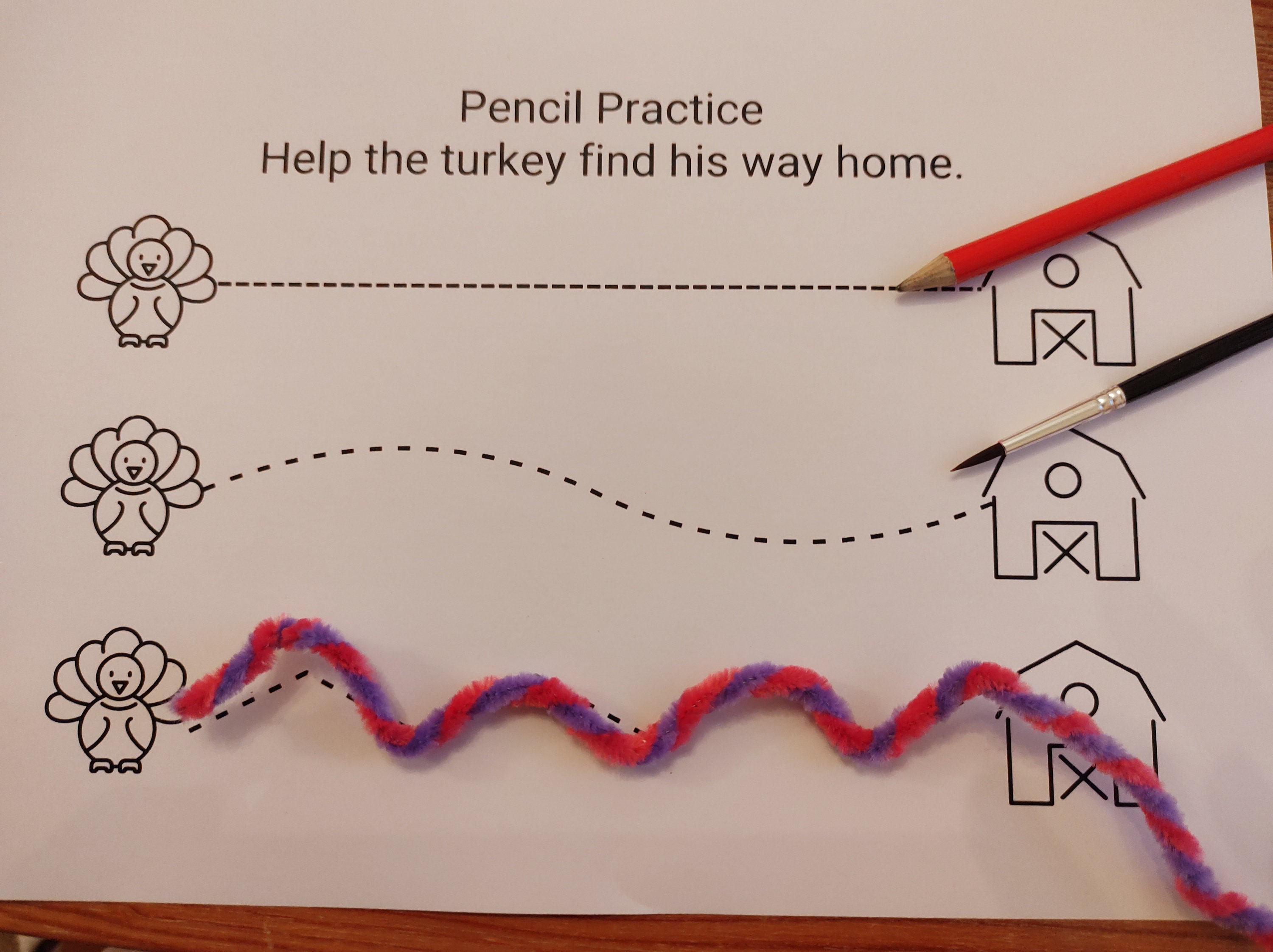 Thanksgiving Fine Motor Activities and Turkey Craft Scissors Practice ...