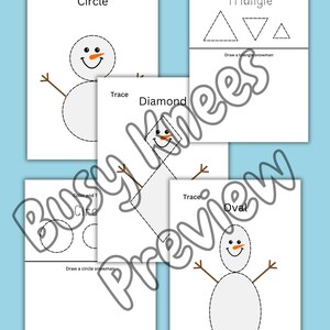 Winter 2D Shapes Matching Tracing Preschool Kindergarten Math ...