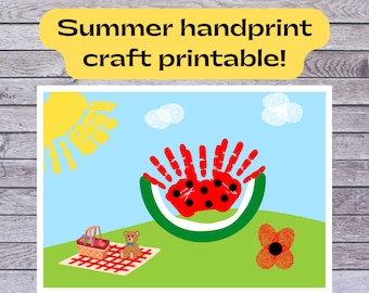 Summer Handprint Craft, Printable Handprint Art, Daycare Activity ...