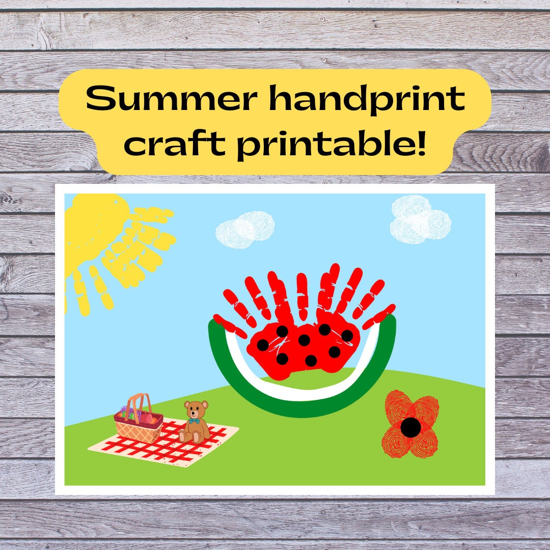 Summer Handprint Art, Summer Daycare Activity, Preschool Activity, DIY ...