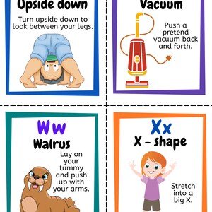 Alphabet Game, Movement Break Cards, Brain Break Cards, and Printable ...