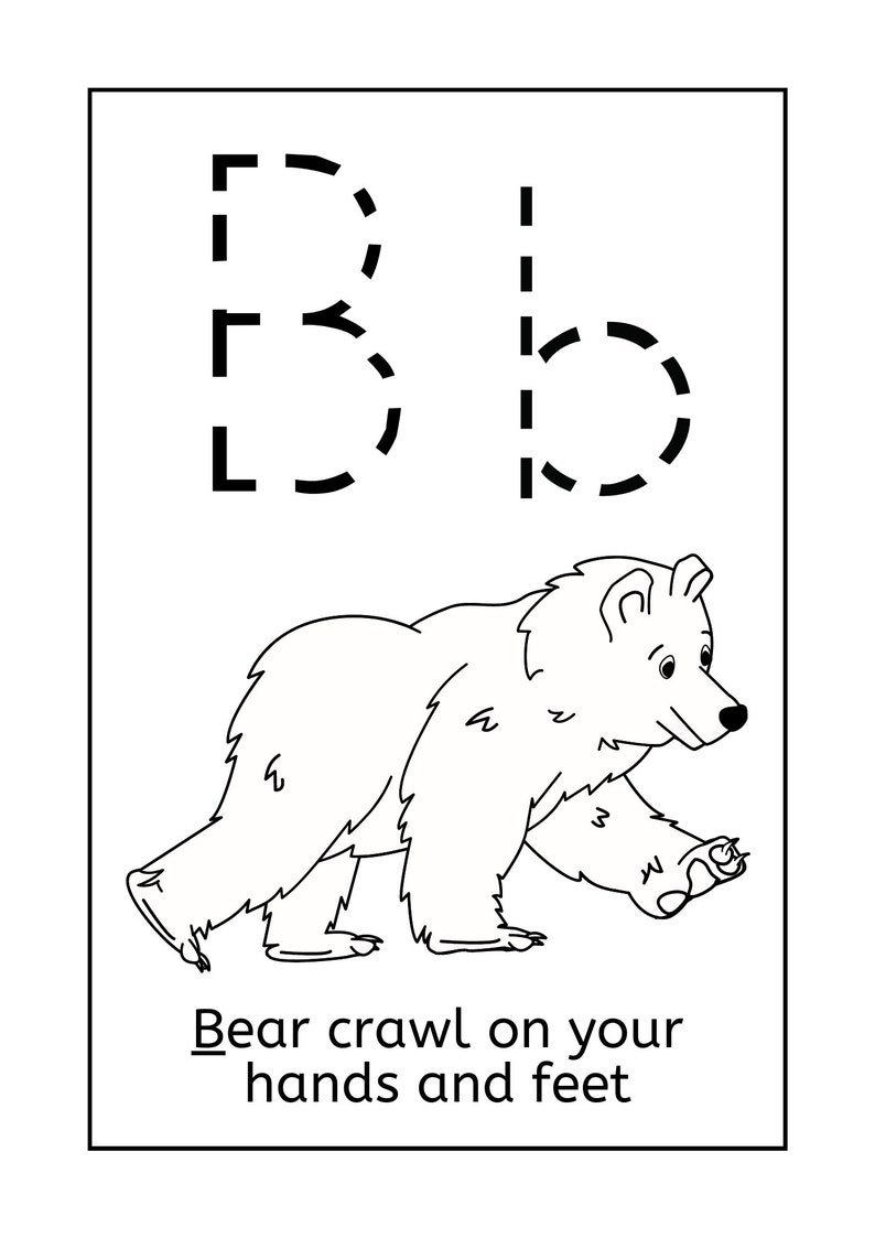 Alphabet Tracing and Movement Worksheets Beginning Sounds, Letter ...