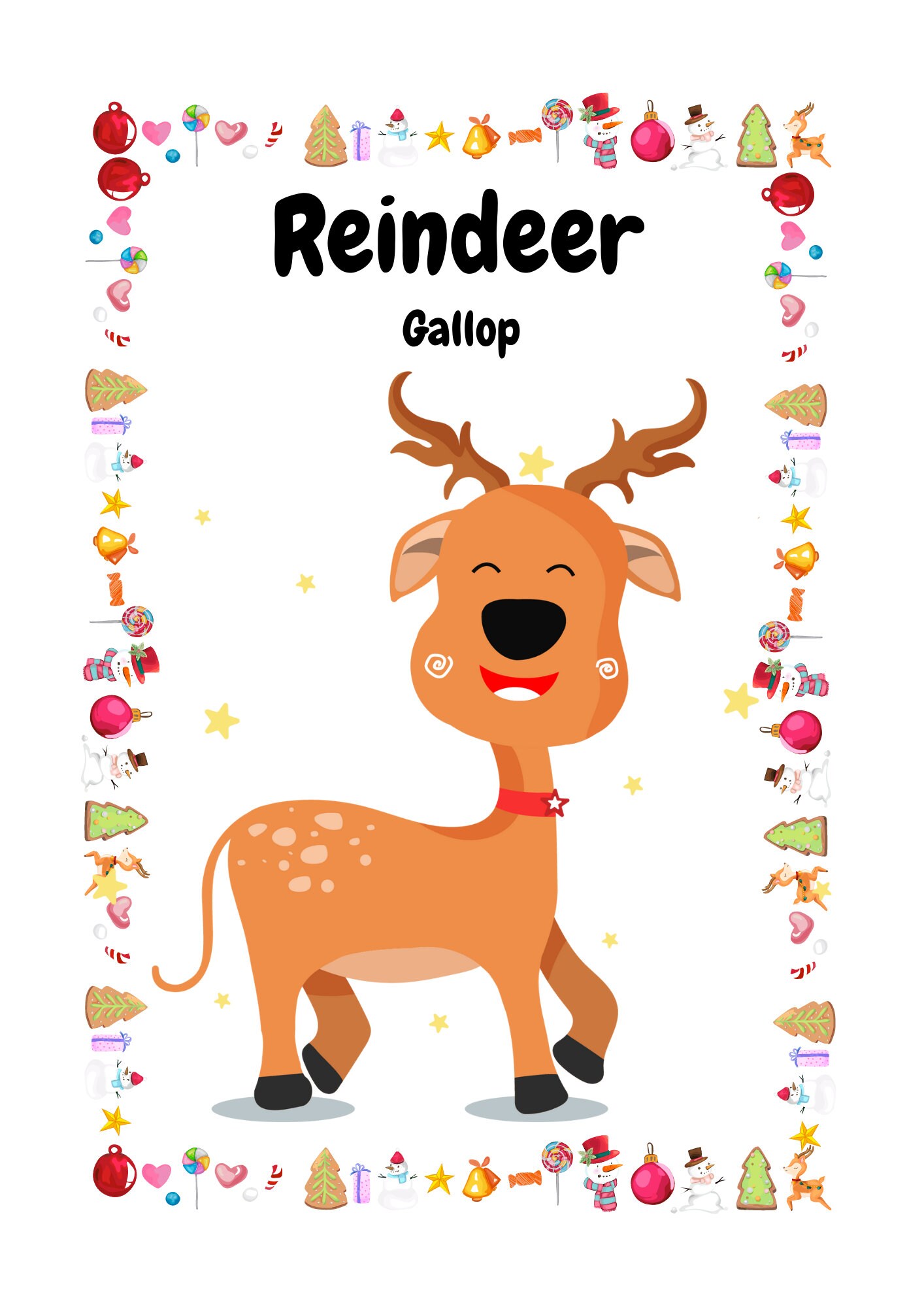 Reindeer Fitness and Movement Break Cards, Christmas Charades Game for ...