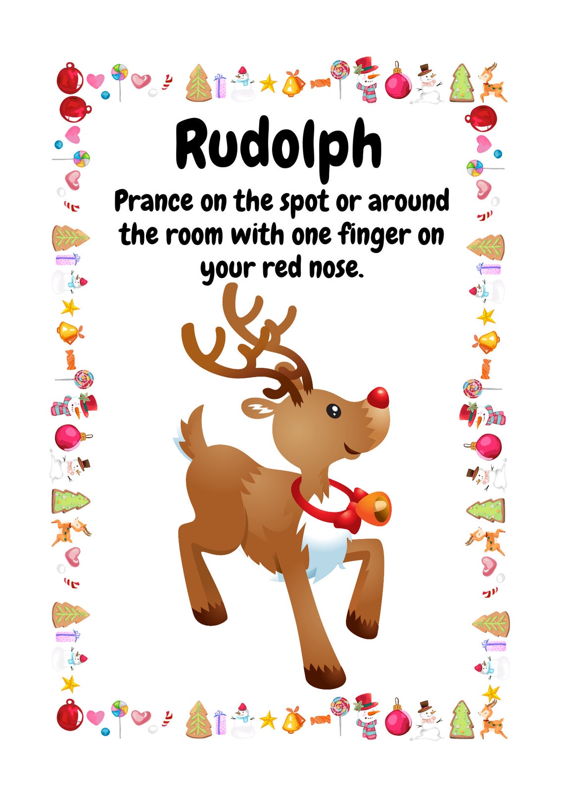 Reindeer Fitness and Movement Break Cards, Christmas Charades Game for ...