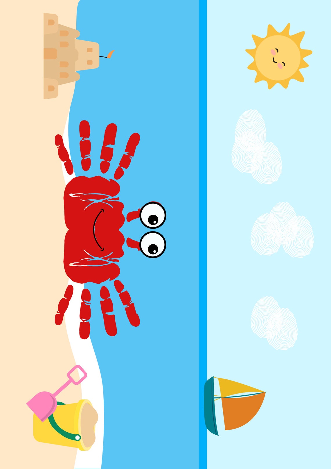 Summer Handprint Craft, Printable Handprint Art, Daycare Activity ...