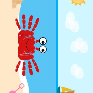 Summer Handprint Craft, Printable Handprint Art, Daycare Activity ...