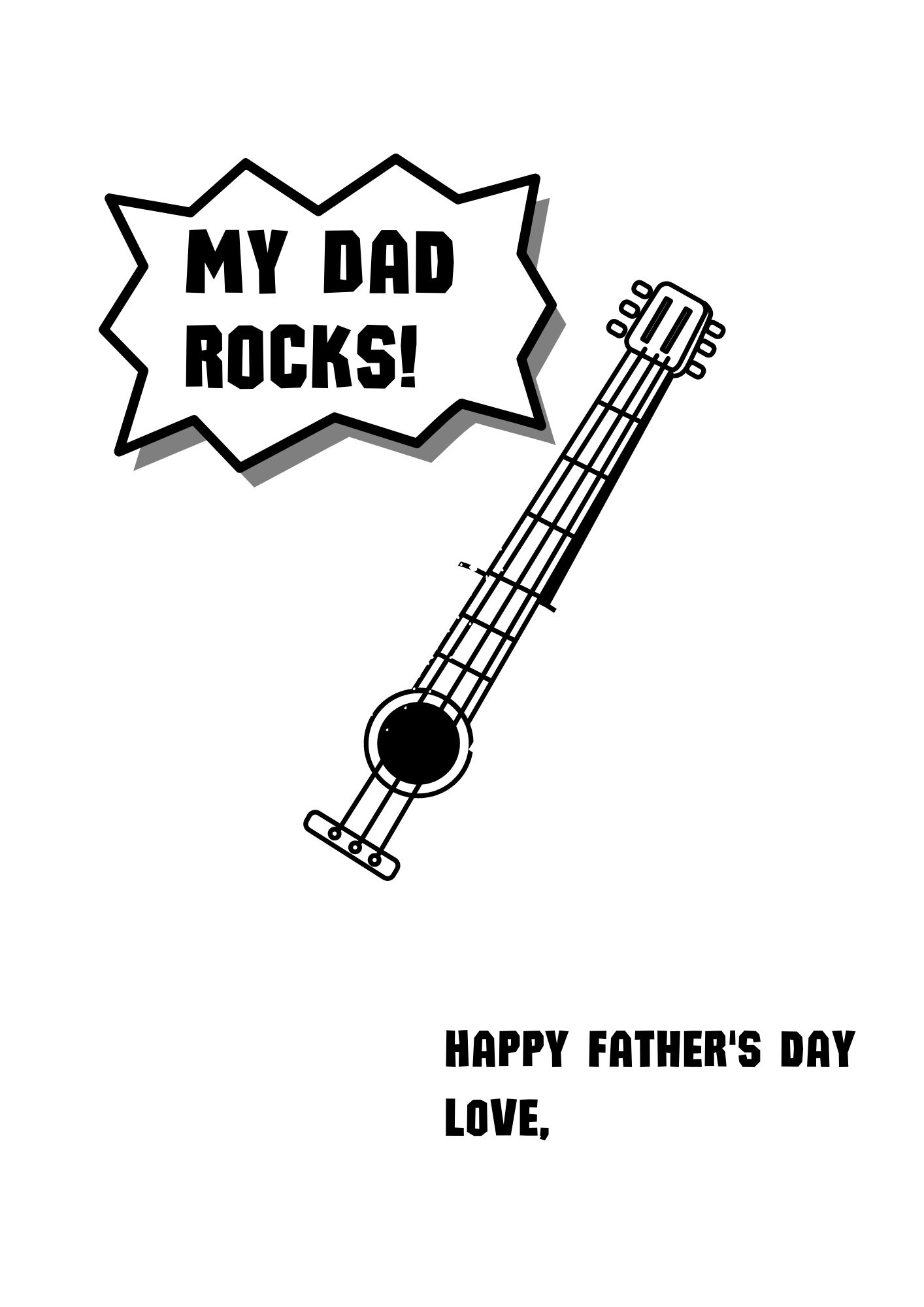 Father's Day Gift Hand Print Our Dad Rocks Printable for Dad Daddy DIY ...
