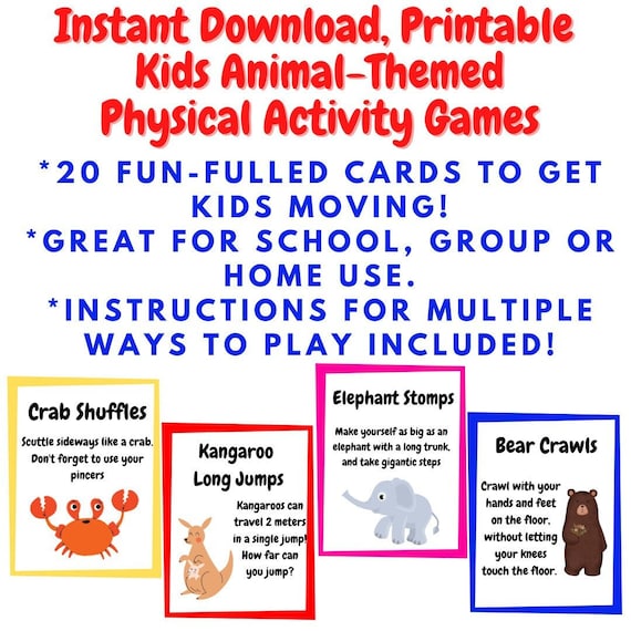 Movement Break Cards Brain Break Cards Movement Break - Etsy