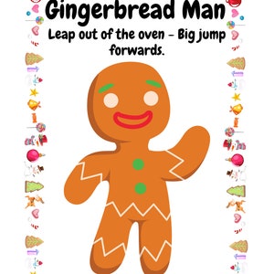 Gingerbread Man Movement Break Cards, Brain Break Cards, Movement Break ...
