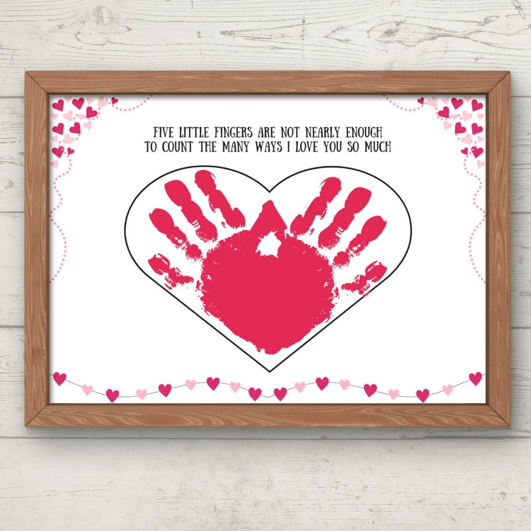 Valentine's Craft and Valentine's Day Handprint Art and Fine Motor ...