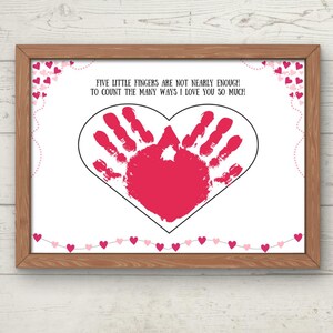 Valentine's Craft and Valentine's Day Handprint Art and Fine Motor ...