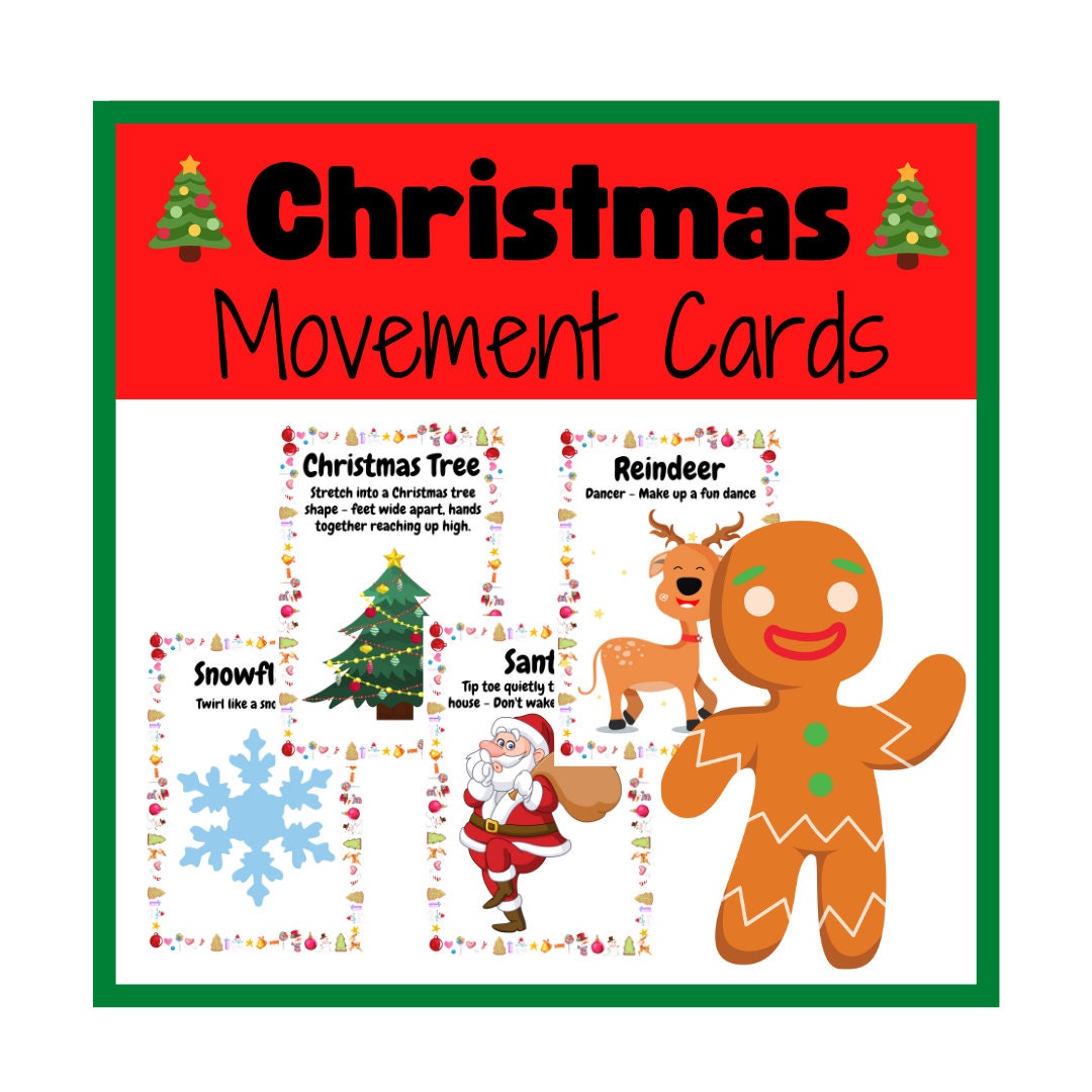 Christmas Movement Break Cards, Brain Break Cards, Movement Break ...
